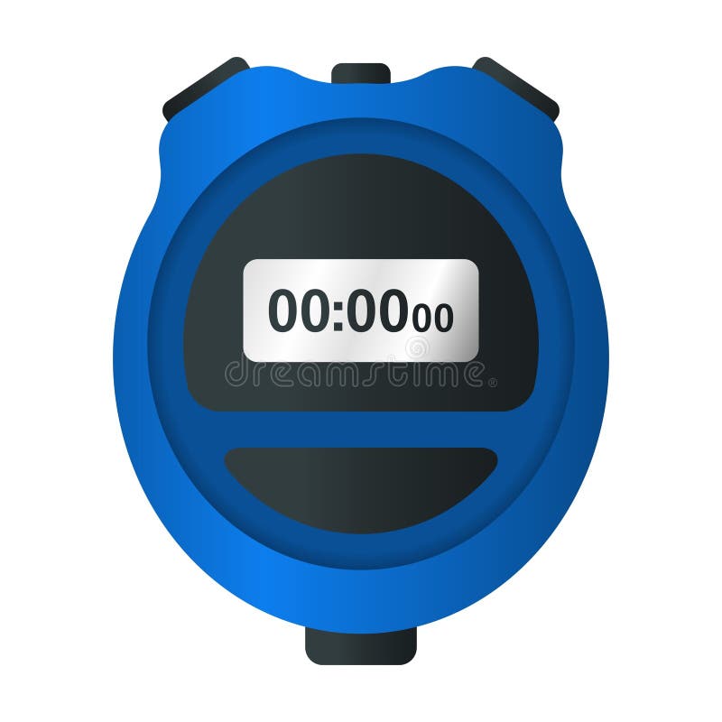 Blue Digital Stopwatch Timer Vector Stock Illustration - Illustration ...