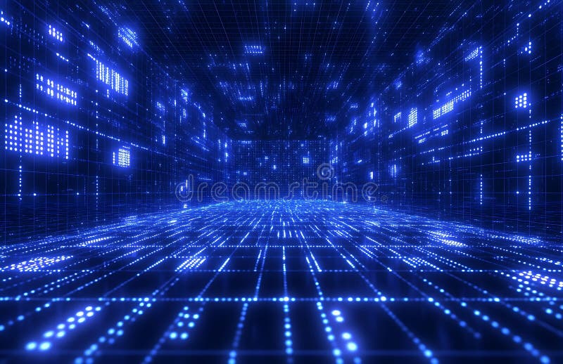 Blue Digital Technology Background Abstract Network Data Connection ...