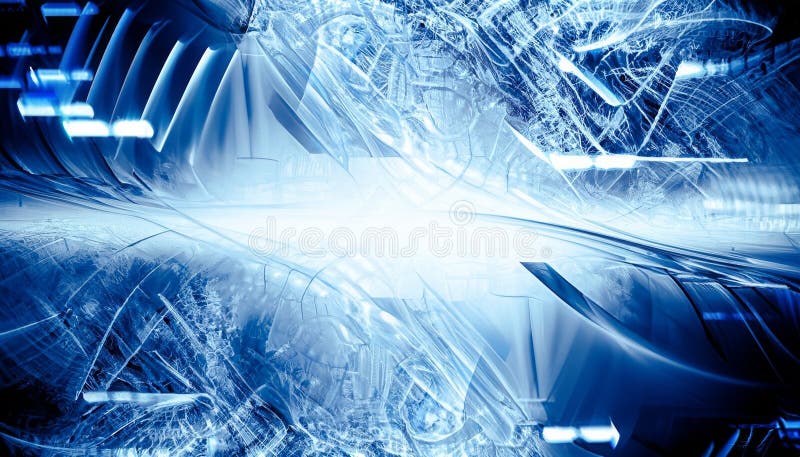 Blue Digital Technology Background with Backlight Stock Illustration ...