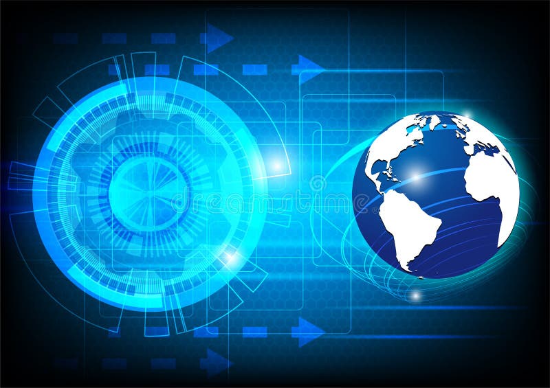 Blue Digital, Technology Worldwide Network Concept, Vector Illustration ...