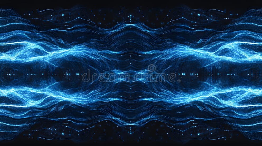 Blue Digital Waveform with Glowing Dots - Abstract Visualization Design ...