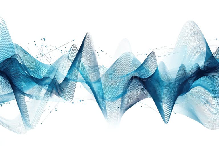 Blue Digital Waveform Pulse Creates a Dynamic Visual Representation of ...