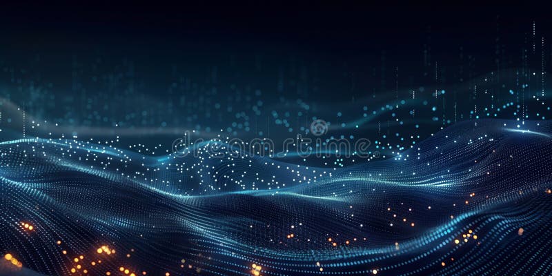 Blue Digital Waves with Binary Code Stock Illustration - Illustration ... Blue Digital Waves with Binary Code Stock Illustration - Illustration ...