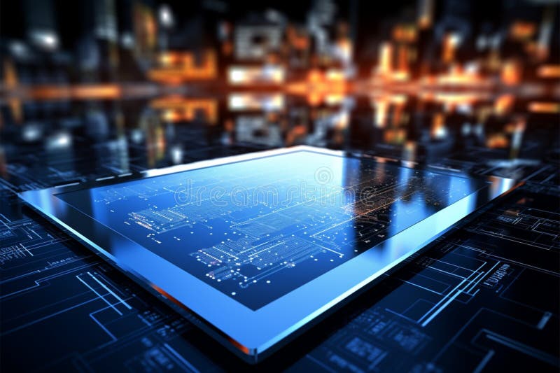 Blue Digtal Technology Background Design Business Stock Illustration ...