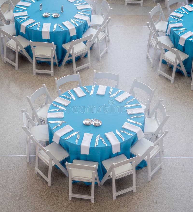 Blue Dinner Tables stock image. Image of restaurant, table - 60419899
