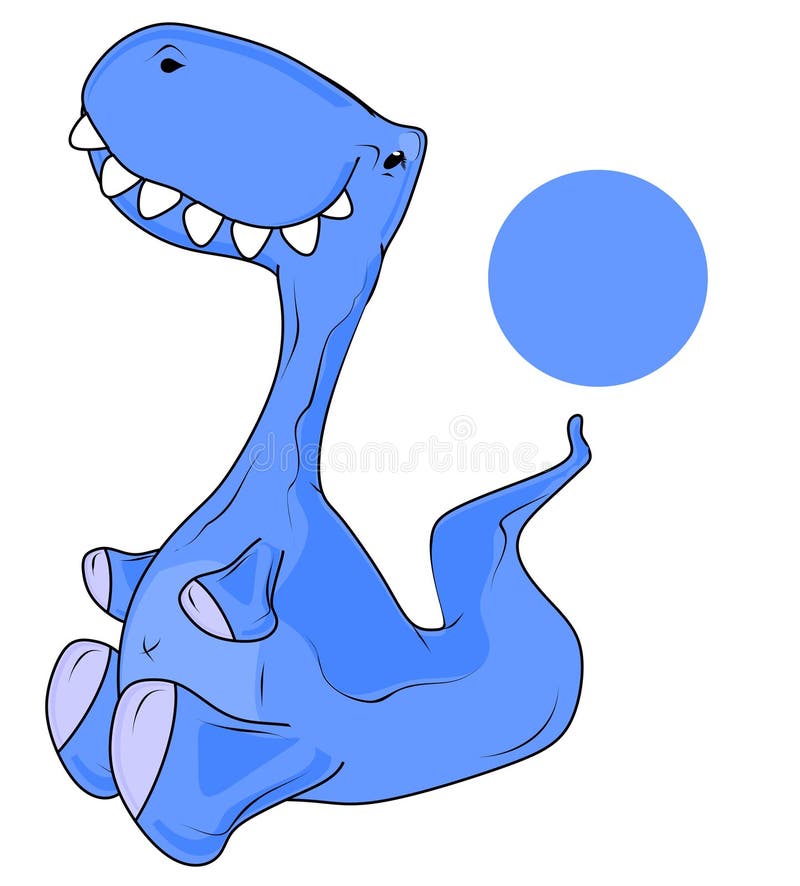 Blue dinosaur cartoon stock illustration. Illustration of sign - 240547501