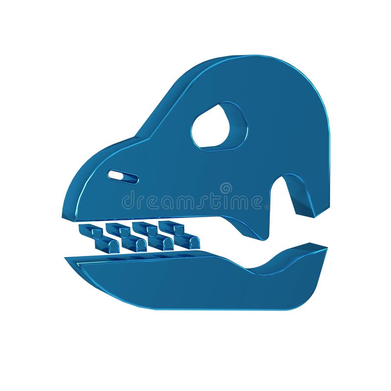 Blue Dinosaur Skull Icon Isolated on Transparent Background. Stock ...