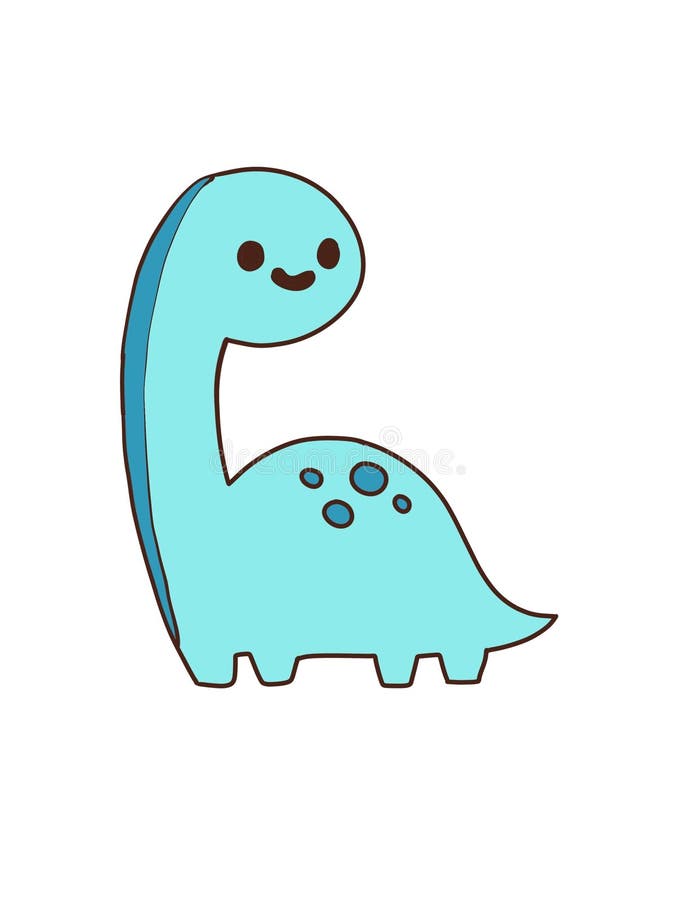 Blue Dinosaur Vector Illustration on White Background Stock ...