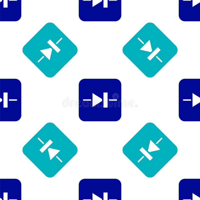 Blue Diode in Electronic Circuit Icon Isolated on Blue Background ...