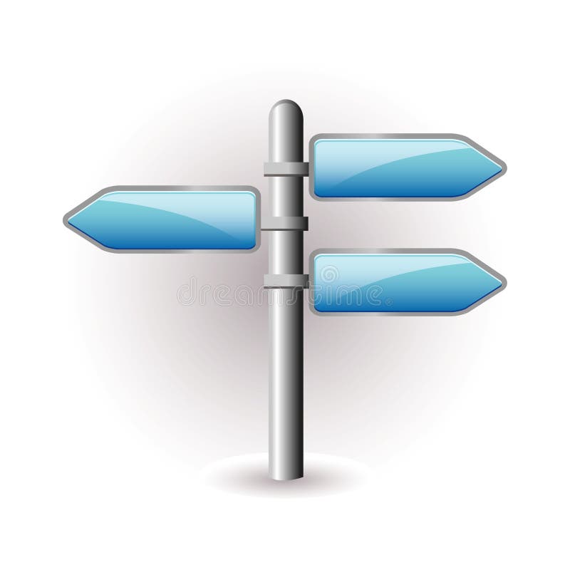 Blue direction sign stock vector. Illustration of billboard - 14977218