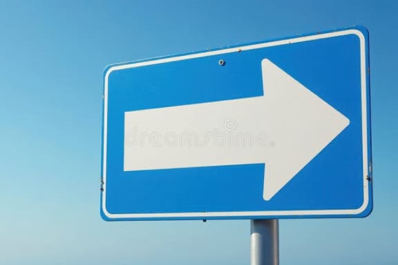 Blue Directional Road Sign, Arrow Points Right, Directional Arrow ...