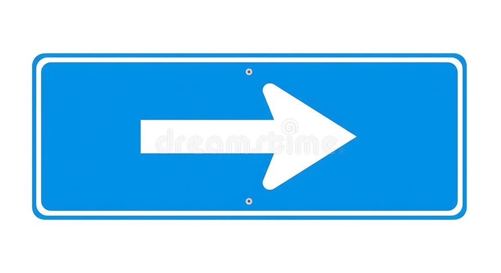 Blue Directional Sign with Right Arrow Navigation Indicating Way ...
