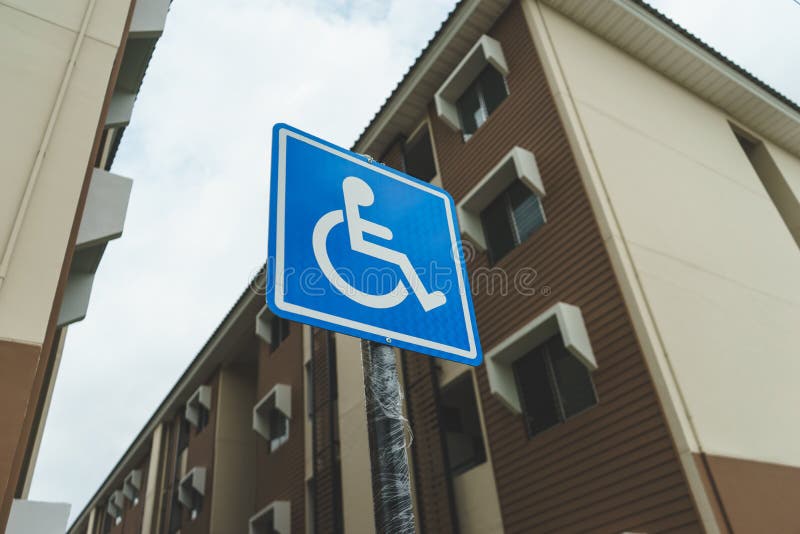 Blue Disabled sign stock photo. Image of accessible - 102929636