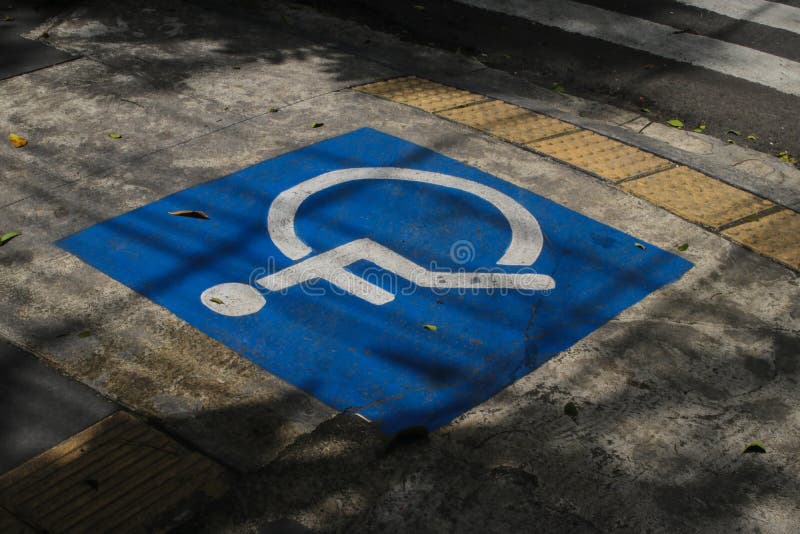 Blue Disabled Parking Sign stock photo. Image of ground - 68782924