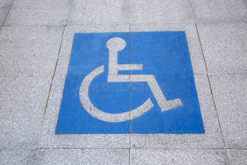 Blue Disabled Parking Sign stock photo. Image of ground - 68782924