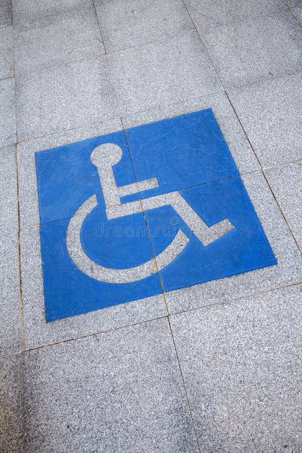Blue Disabled Symbol stock image. Image of surface, sign - 191408407