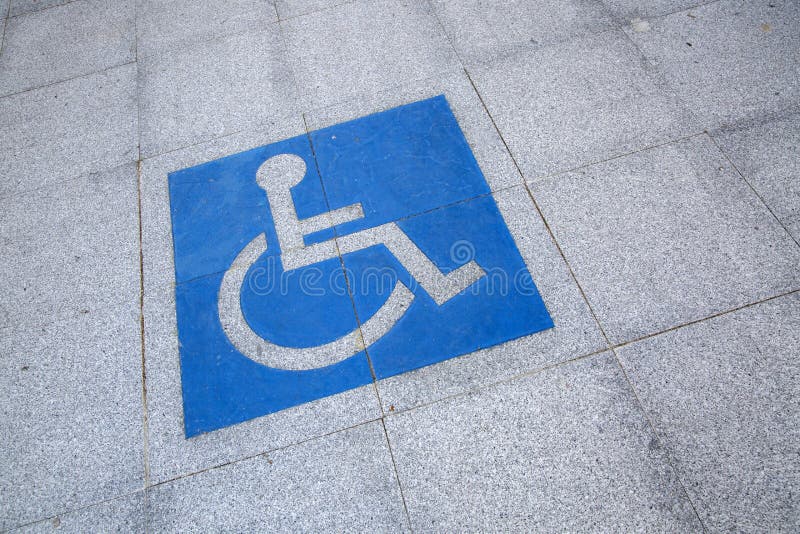 Blue Disabled Sign stock photo. Image of building, sign - 17788778
