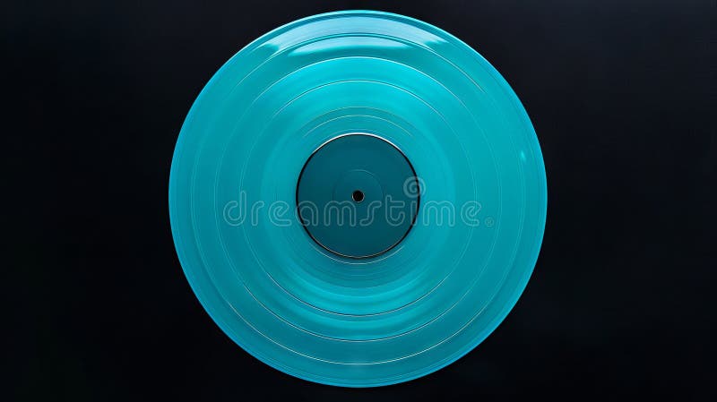 A Blue Disc on a Black Background Stock Image - Image of record, circle ...