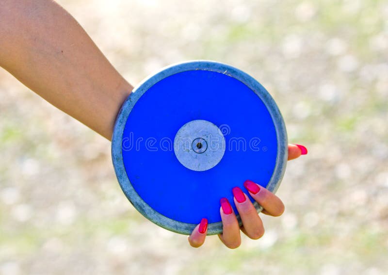 Blue Disc Ready To Be Launched Stock Image - Image of power, athlete ...