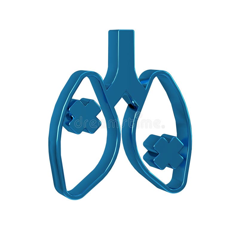 Blue Disease Lungs Icon Isolated on Transparent Background. Stock ...