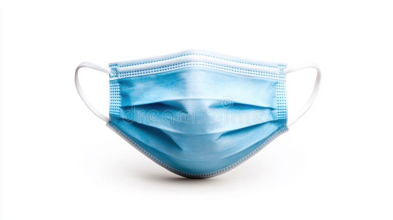 Blue Disposable Face Mask on White Background Stock Illustration ...