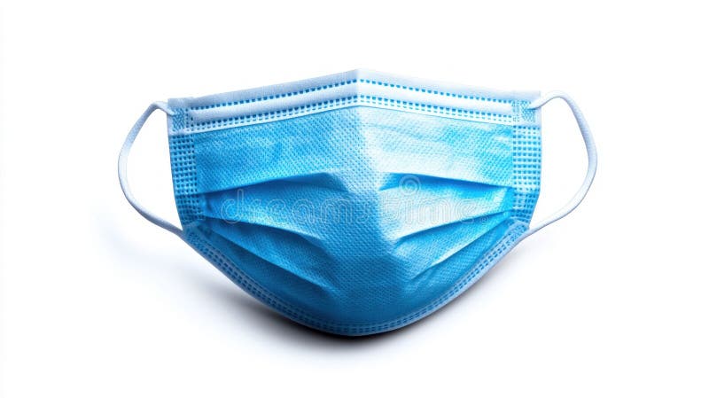 Blue Disposable Face Mask on White Background Stock Illustration ...