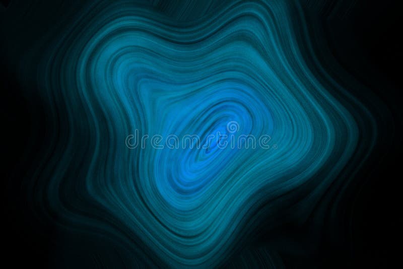 Blue Distorted Abstract Object Isolated on Black Background. Swirl ...