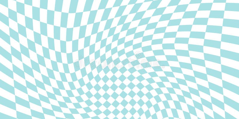 Blue Distorted Checkerboard Groovy Background. Stock Vector ...