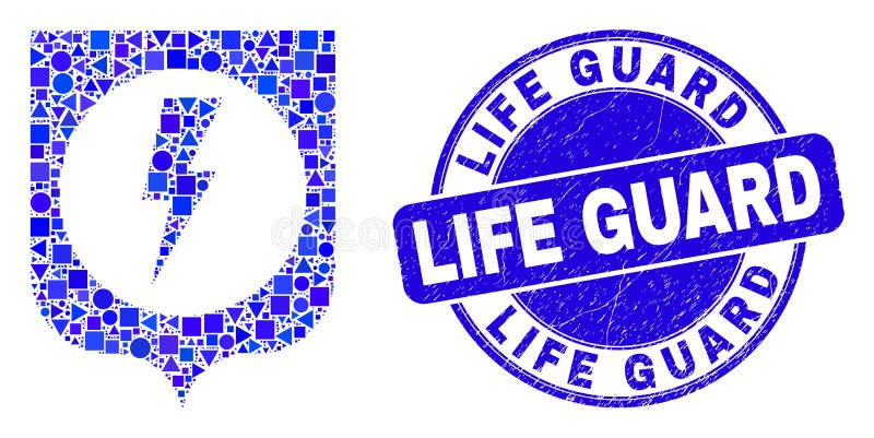 Blue Distress Life Guard Seal and Electric Shield Mosaic Stock Vector ... Blue Distress Life Guard Seal and Electric Shield Mosaic Stock Vector ...