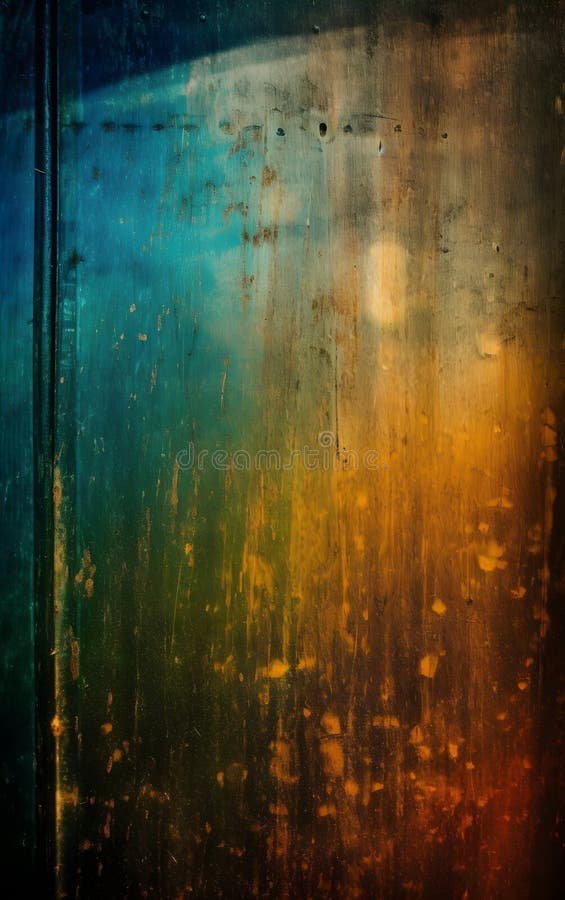 Blue Distressed and Faded Stained Screen with Dust Scratches ...