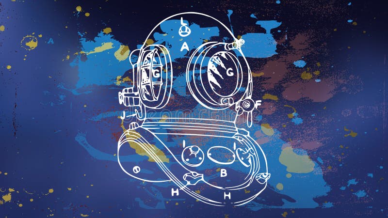 Blue diver stock illustration. Illustration of ribbon - 41355084