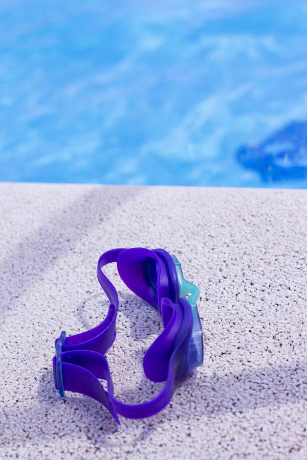 Blue diving goggles stock image. Image of swim, holiday - 80033427