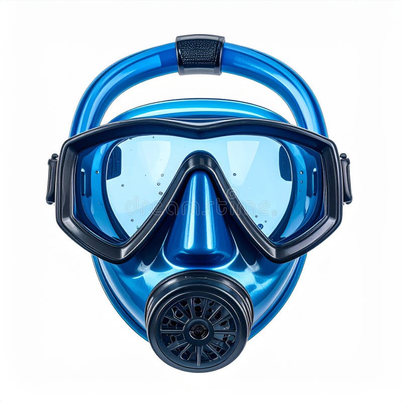 Blue Diving Mask with Black Snorkel and Clear Lenses Stock Illustration ...