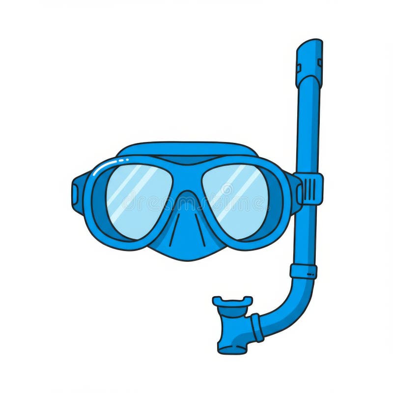 Blue Diving Mask and Snorkel Set Illustration Stock Illustration ...