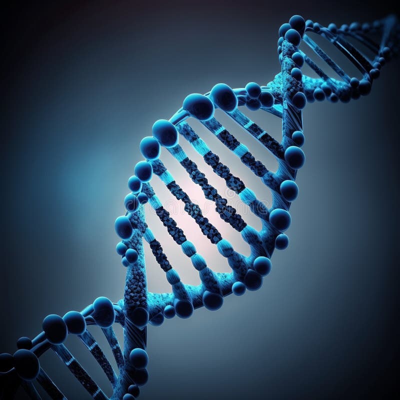 Blue DNA, Created with Generative AI Stock Illustration - Illustration ...