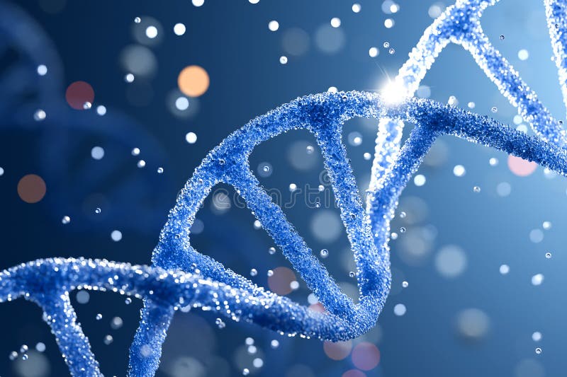 Blue DNA double helix stock illustration. Illustration of research ...