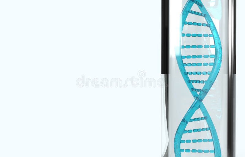 The Dna in Glass Tube for Sci and Medical Content 3d Rendering Stock ...