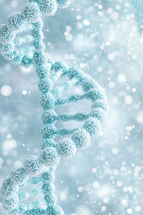 Blue DNA Helix, Abstract Biotechnology Background with Soft Bokeh ...
