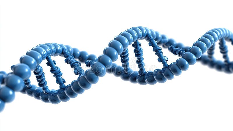 Blue DNA Helix Model Against White Stock Illustration - Illustration of ...