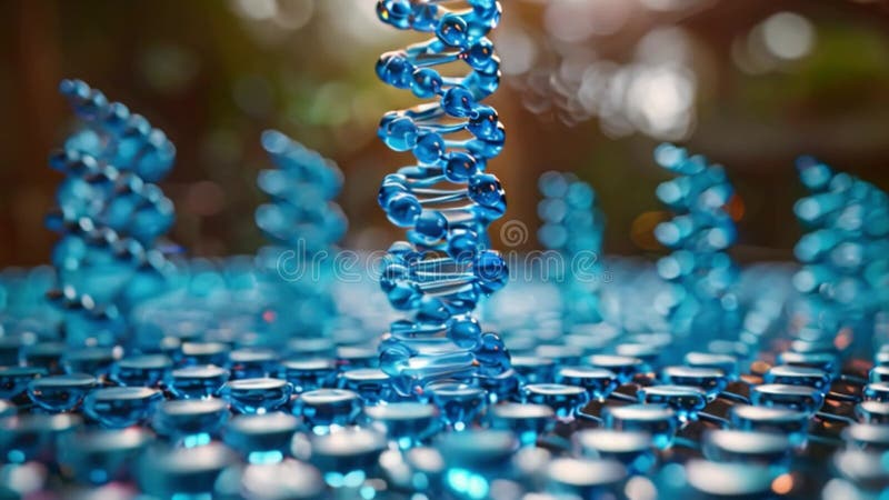 Blue DNA helix model stock video. Video of background - 320769831