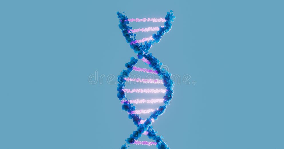 Blue DNA Helix Structure - Biotechnology and Genetic Research. Genetic ...