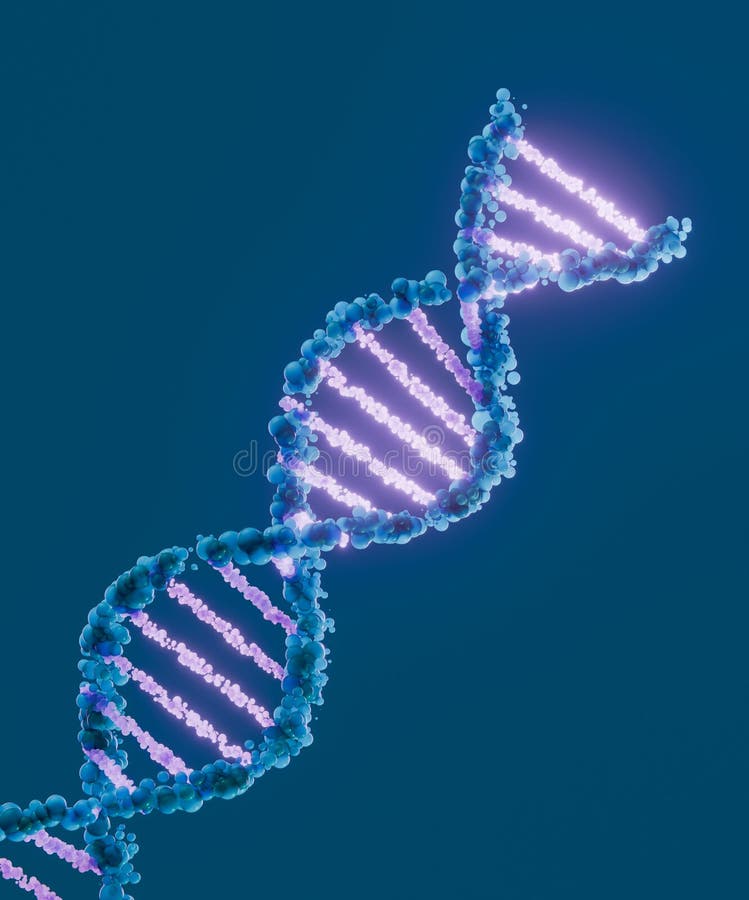 Blue DNA Helix Structure - Biotechnology and Genetic Research. Genetic ...