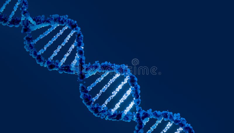 Blue DNA Helix Structure - Biotechnology and Genetic Research. Genetic ...