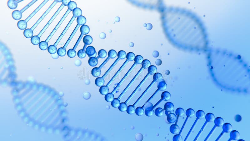 Blue DNA Helix Structure - Biotechnology and Genetic Research. Genetic ...