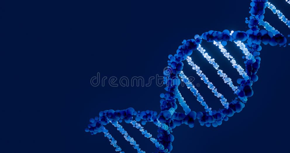 Blue DNA Helix Structure - Biotechnology and Genetic Research. Genetic ...