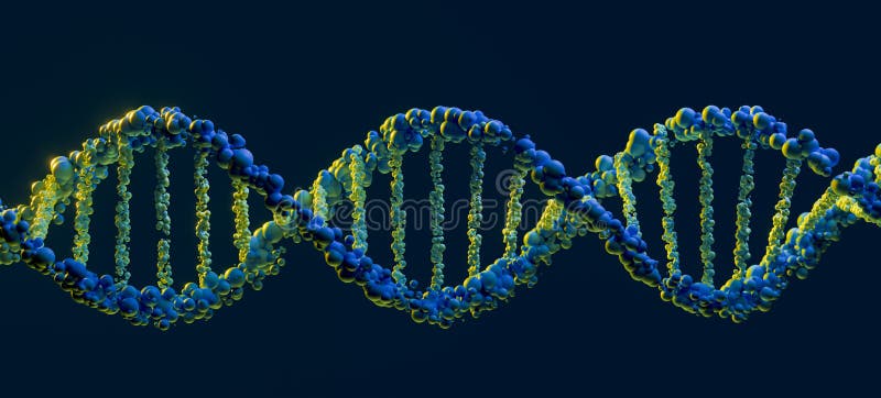 Blue DNA Helix Structure - Biotechnology and Genetic Research. Genetic ...