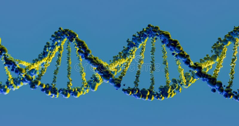 Blue DNA Helix Structure - Biotechnology and Genetic Research. Genetic ...