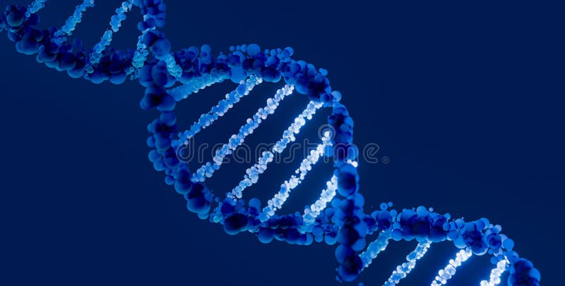 Blue DNA Helix Structure - Biotechnology and Genetic Research. Genetic ...
