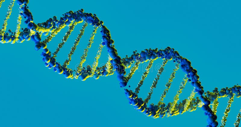 Blue DNA Helix Structure - Biotechnology and Genetic Research. Genetic ...