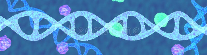 Blue Dna Molecule,3d Render Stock Illustration - Illustration of ...